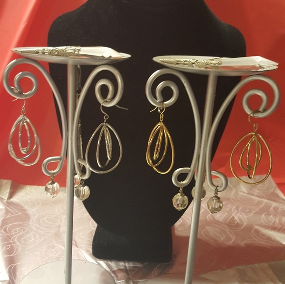 luxil Beau Defi | Jewelry | Three Tier Tear Drop Hoop Swivel Earrings ...